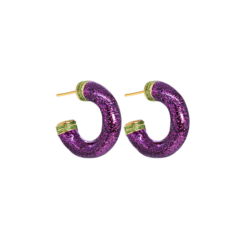 Orbit Baby Glitter Hoops – Daniela Salcedo